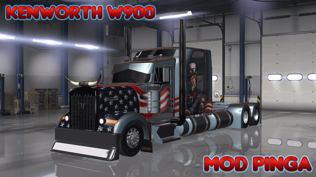 American Truck Simulator - mod Kenworth W900 do pinga - YouTube