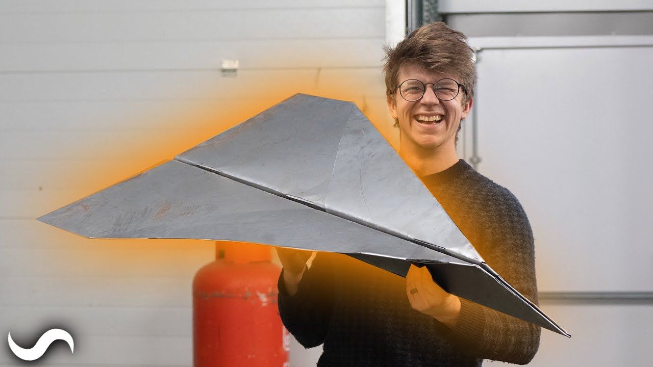 HUGE SHEET STEEL PAPER AEROPLANE - WILL IT FLY??? - YouTube