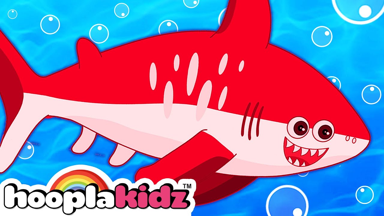 HooplaKidz | One Red Shark Song | Sing Along Kids Songs - YouTube