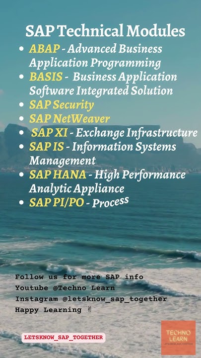 SAP Technical Modules | Techno Learn | Let's know SAP Together - YouTube