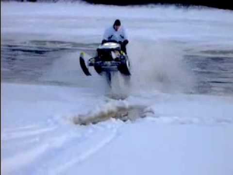 Snowmobile Water Wheelie - YouTube