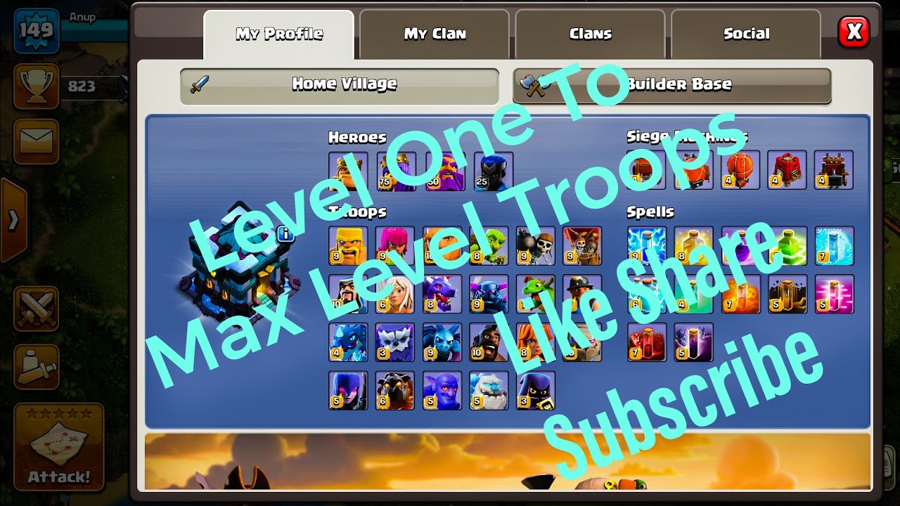 COC Level One to Max Level Troops in single video| सिंगल वीडियो में ...
