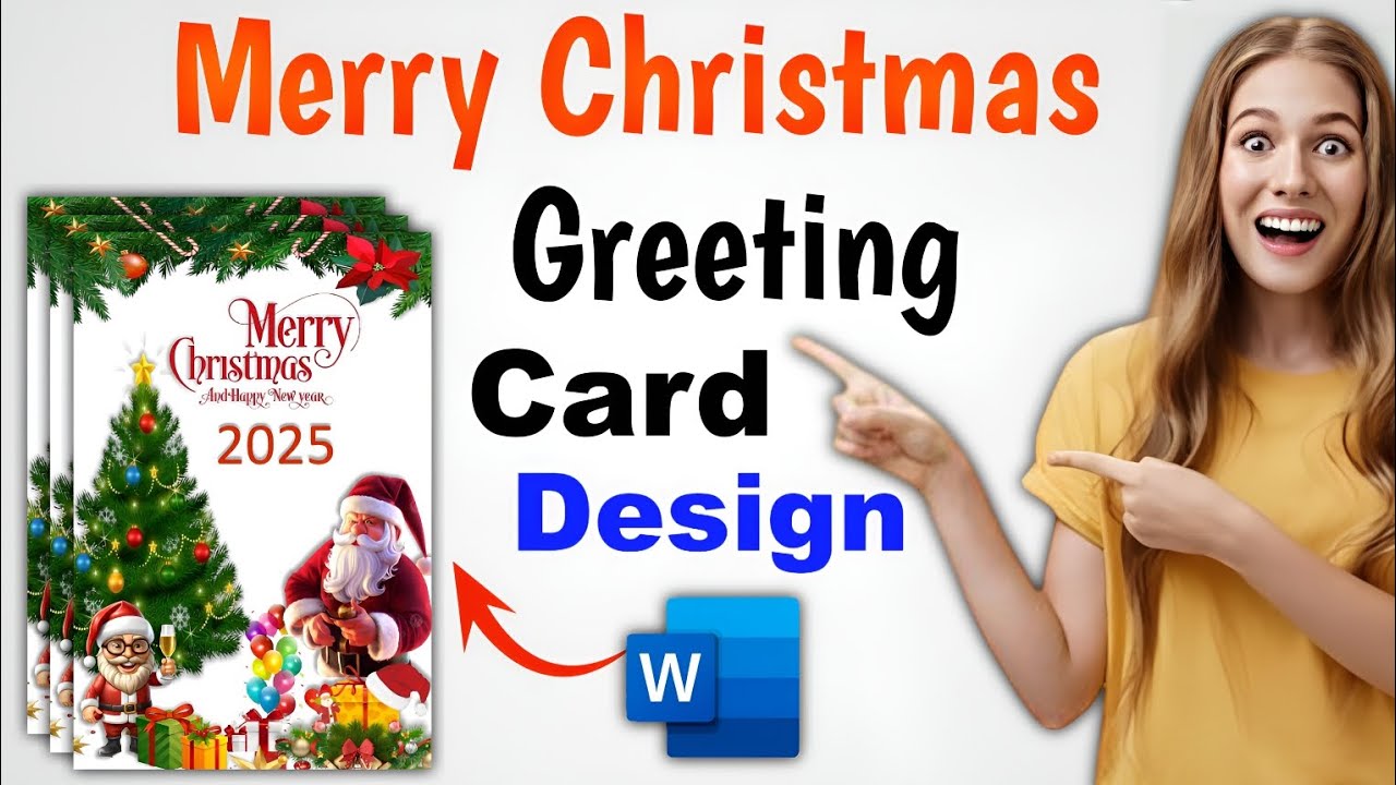 Merry Christmas🎄Greeting Card Design In MS Word - YouTube