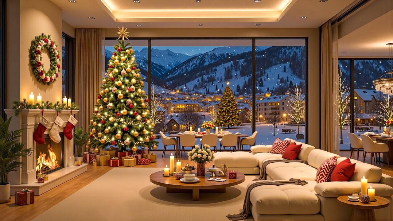 Christmas Apartment Ambience🎄Relaxing Christmas Jazz Music with ...