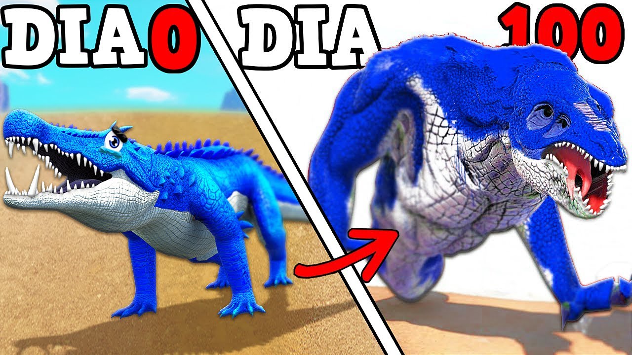O PEQUENO CROCO DINO EVOLUIU PARA O GIGANTE BLUE CRAWLER! SOBREVIVI 100 ...