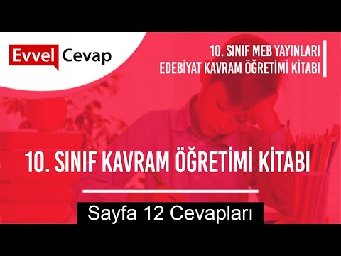 10. Sınıf Türk Dili ve Edebiyatı Kavram Öğretimi Kitabı Cevapları Sayfa 12