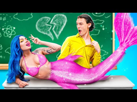 Neues Mädchen an der Schule ist eine Meerjungfrau | Schultricks & TikTok-Ideen