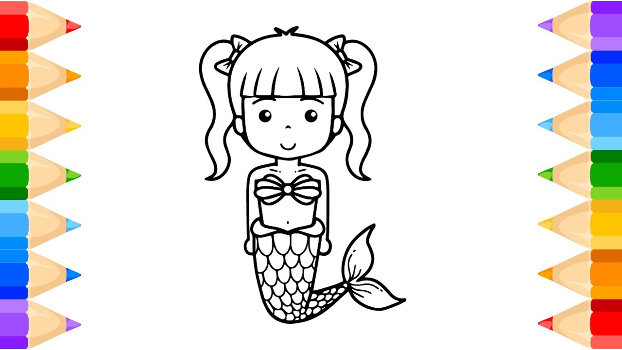A beautiful mermaid drawing step by step - YouTube