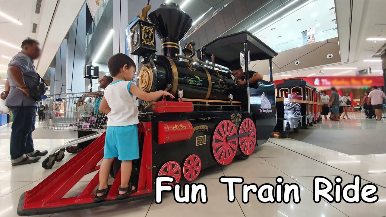 Fun Train Ride In Mall | Mini Steam Train - YouTube