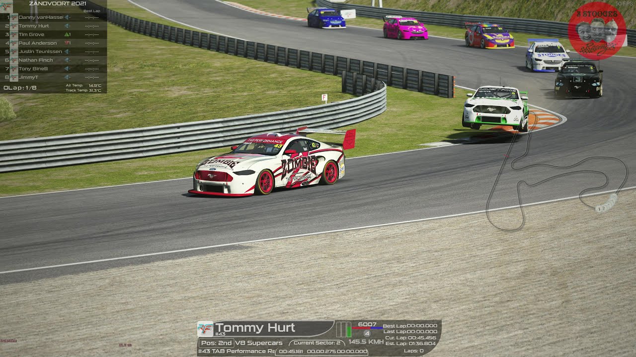 2023 08 27 rfactor 2 mod FVR Supercars Zandvoort Race 6 - YouTube