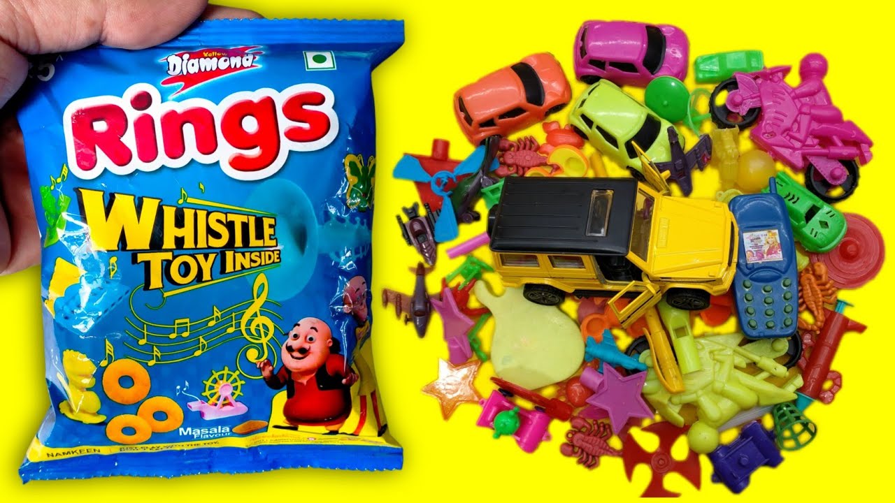New Motu Patlu yellow diamond rings with whistle toy inside unboxing ...