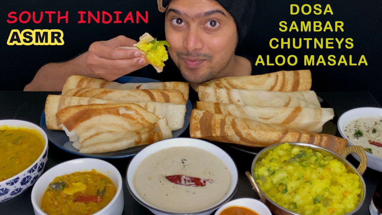 SOUTH INDIAN Food ASMR | Indian Food Eating Show | ASMR Mouth Sounds ...