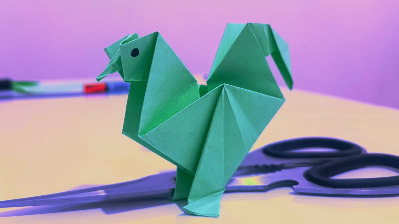 How To Make A Paper Rooster 🐔 Origami/ paper craft - YouTube