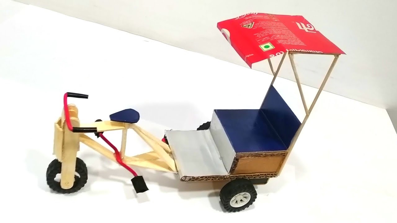 Make An Amazing Bicycle Rickshaw With Pepsi Can || Tuk Tuk Rickshaw ...
