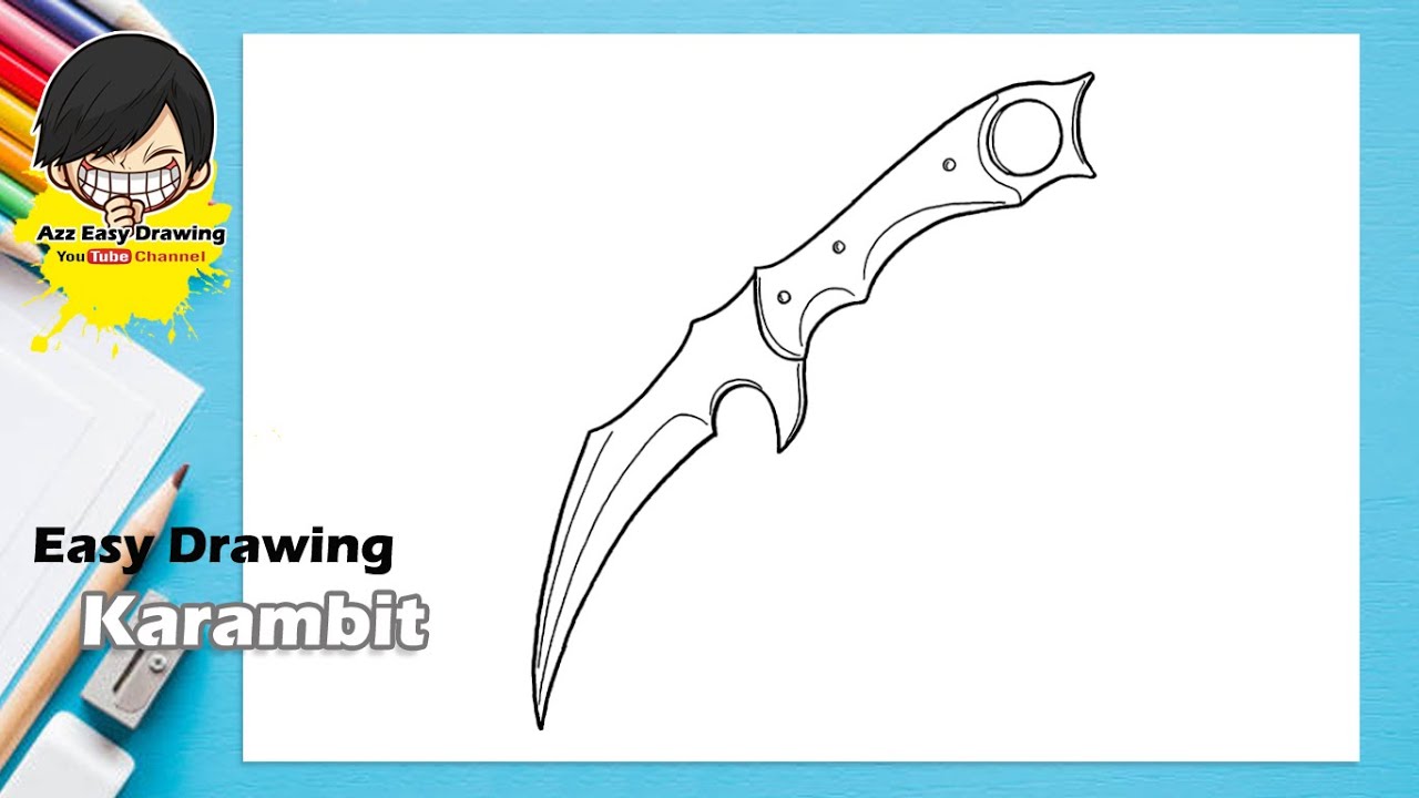 Easy Drawing Karambit - YouTube