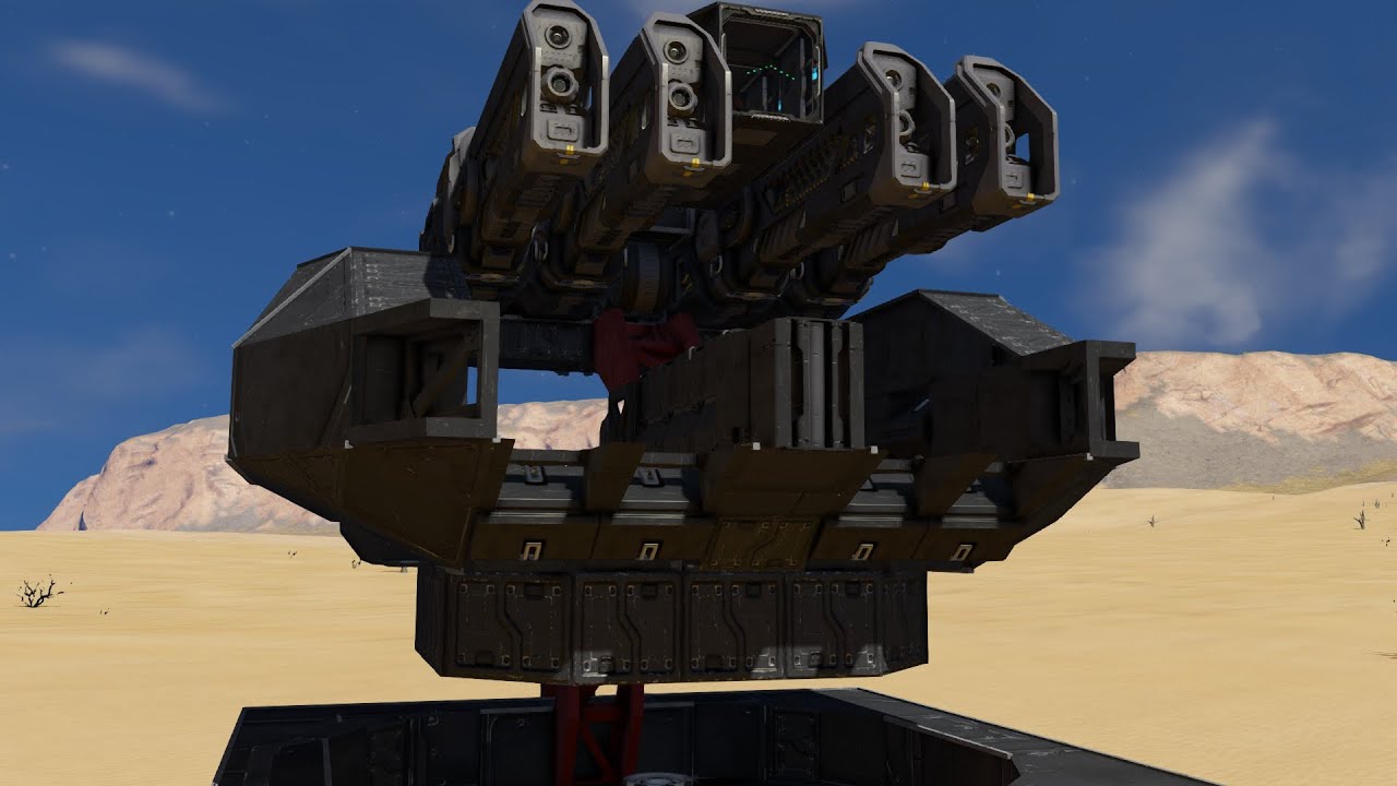 Space Engineers - Heavy Railgun Turret assembly - YouTube
