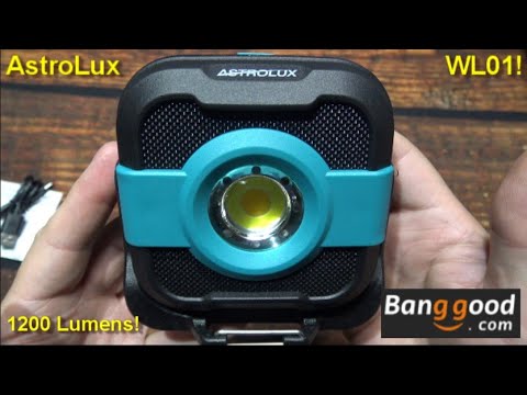 ASTROLUX WL01 Work Flashlight Kit Review! (Dual Warm/Cool COB LEDs, 1000 Lumens, 9000mAh Battery ...