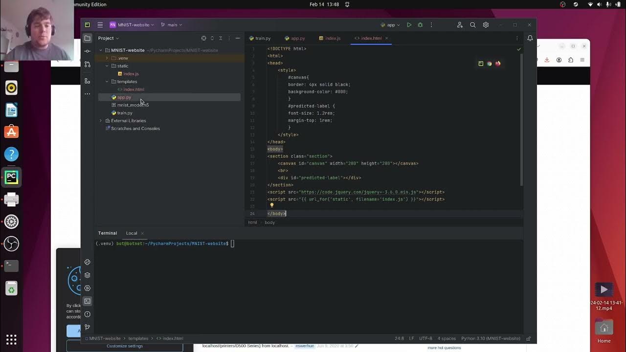 MNIST Flask Site Python Code - YouTube