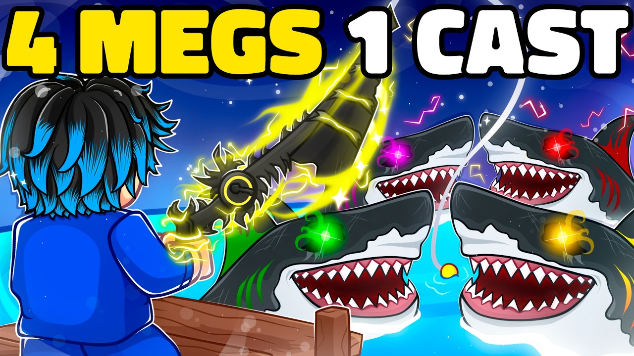 I Caught First Ever FOUR MEGALODONS with One Cast on Fisch (It Took ...