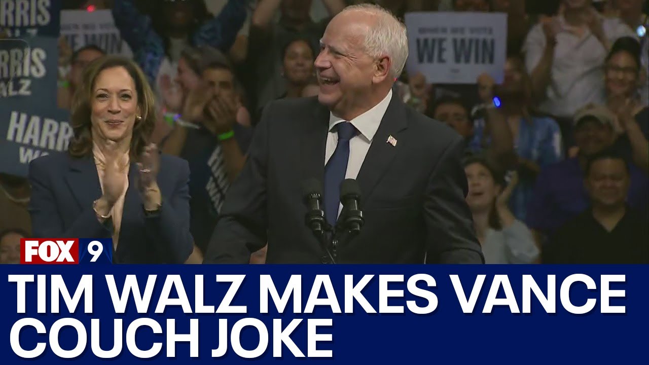 Walz says he can't wait to debate Vance, makes couch joke - YouTube