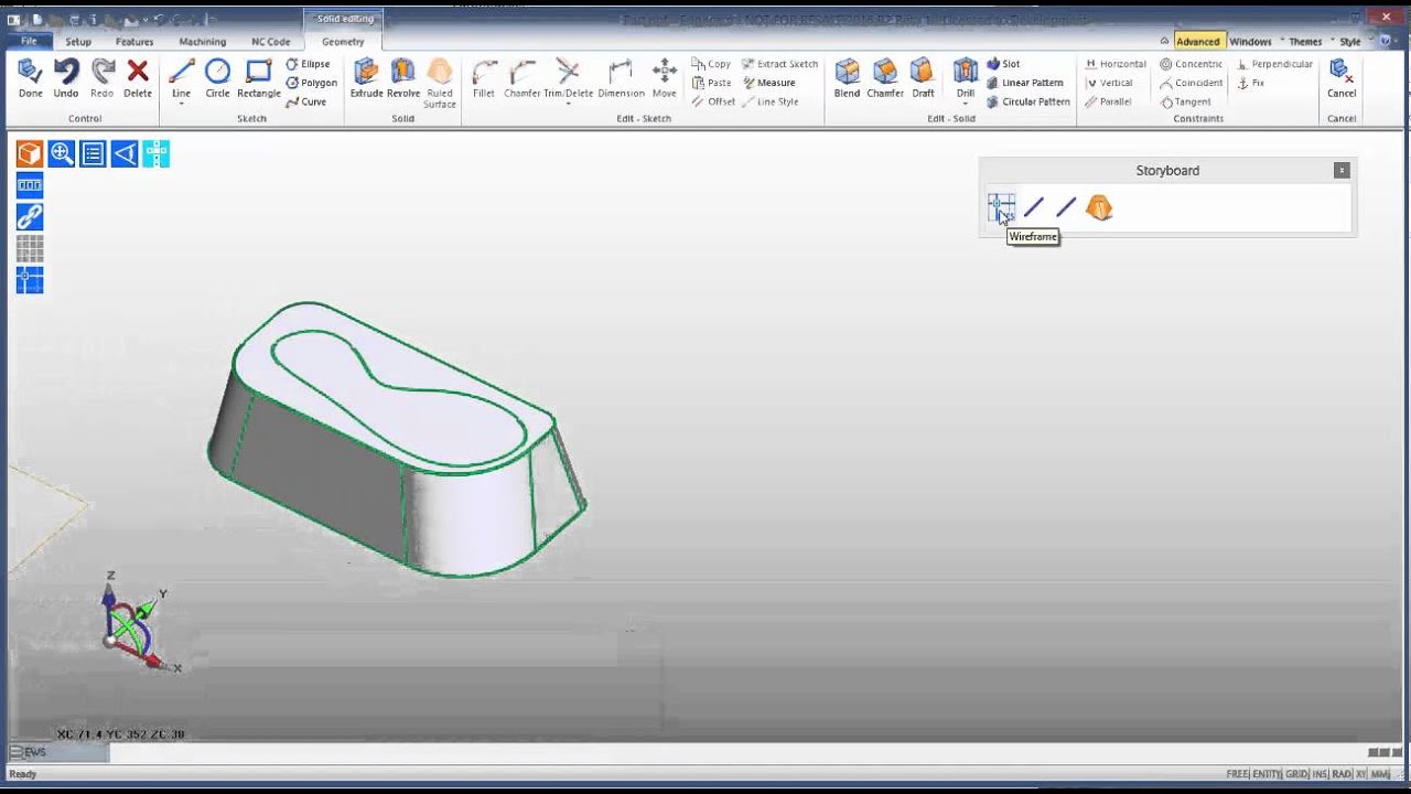 3D IGES wireframe converted into a solid model - YouTube