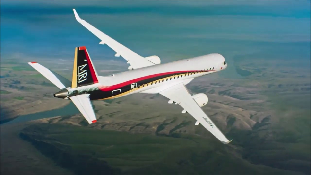 Mitsubishi MRJ in flight - YouTube