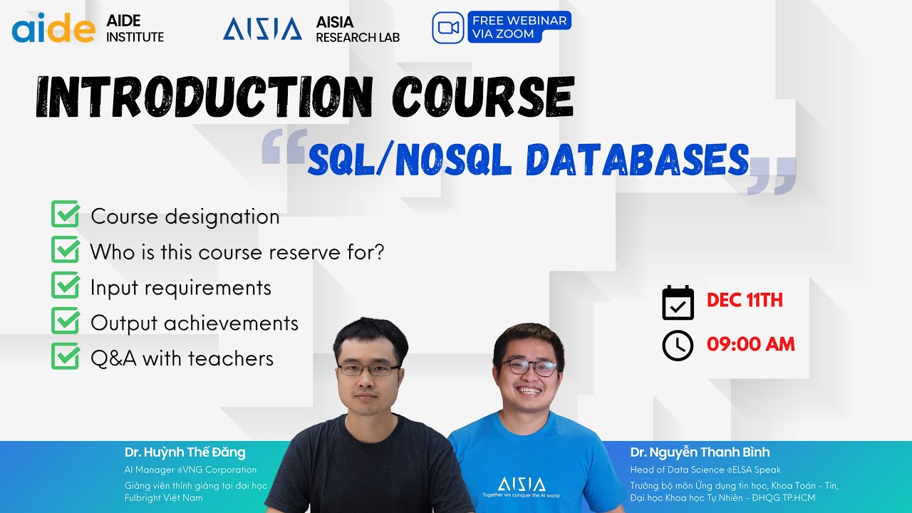 Introduction to SQL/NoSQL Database (Our New Course) - YouTube