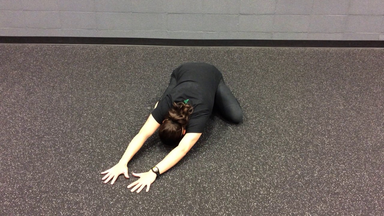 Wide Child's Pose with Side Stretch - YouTube