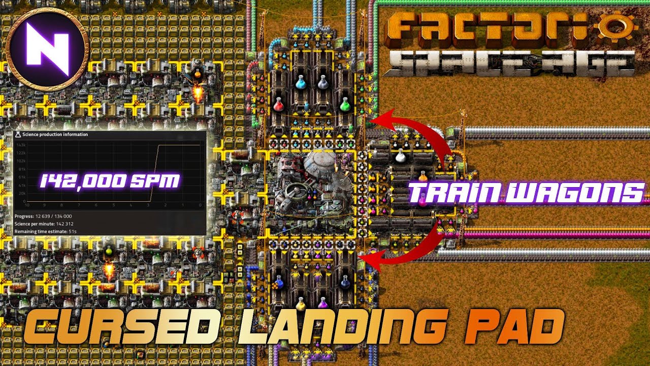 CARGO WAGONS: Solving Landing Pad Bottleneck ⚠️Cursed Design ⚠️| 60 | Factorio SPACE AGE ...