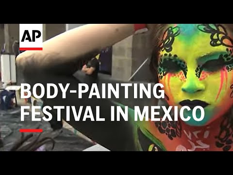 Hundreds of people attend body-painting festival in Mexico City's iconic Zocalo Square