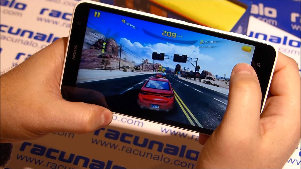 Asphalt 8 Airborne racing game @ Nokia Lumia 1320 phablet - YouTube