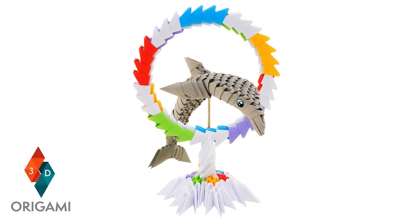 3D Origami - Dolphin -Tutorial - YouTube
