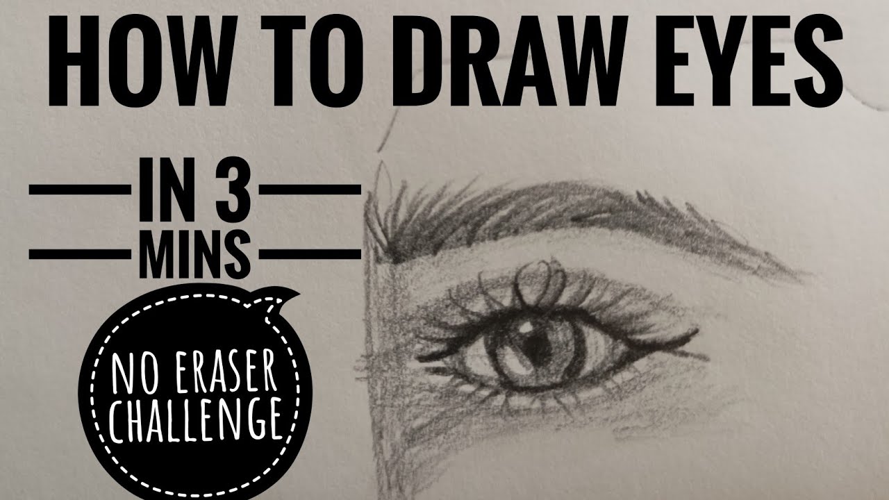 Learn How to draw an eye in 3 min! step by step Tutorial #youtubevideo ...