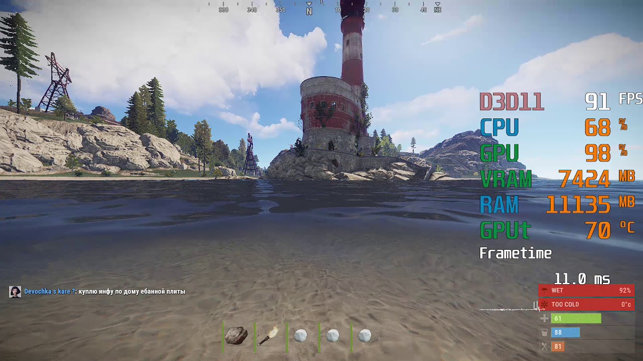 AMD Radeon RX 5500 XT -- Intel Core i3-9100F -- Rust FPS Test - YouTube