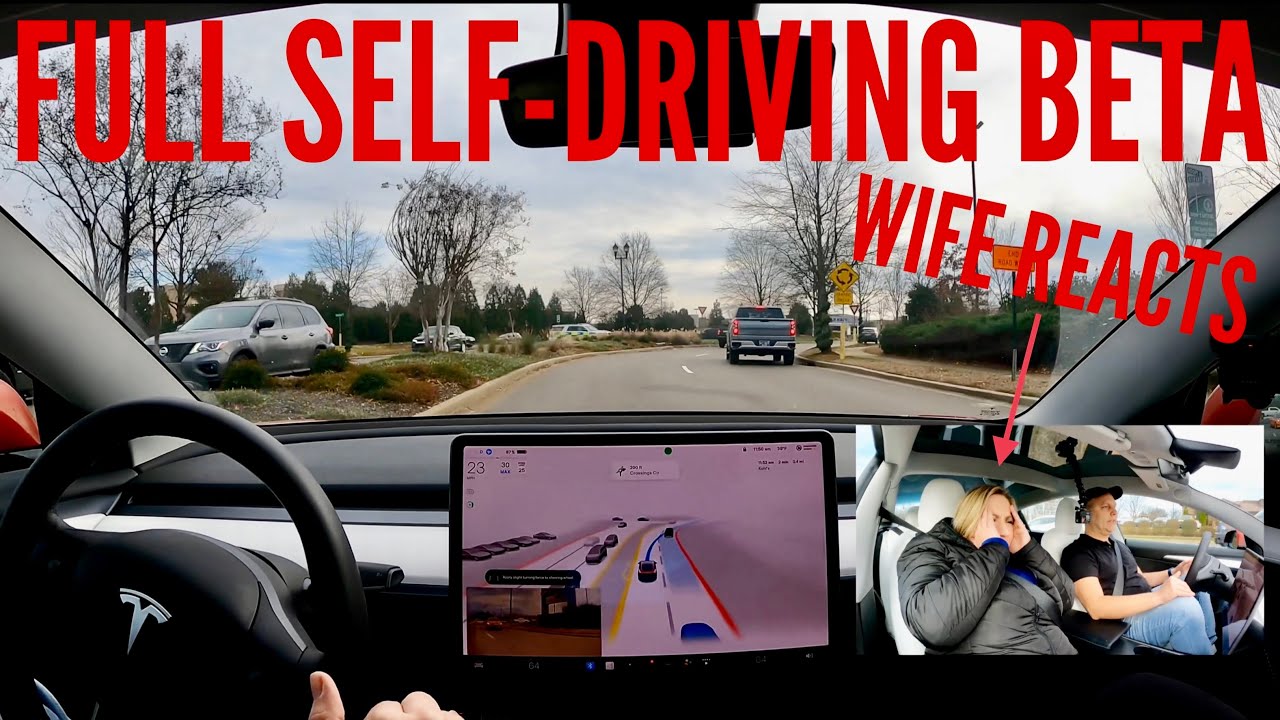 First Drive With Tesla Full Self-Driving Beta | Wife Reacts | FSD Beta ...