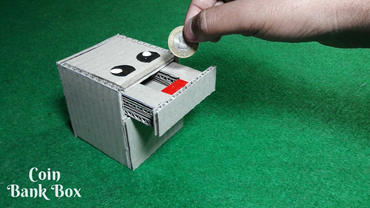 DIY- Coin Bank Box | How To Make Coin Bank box From Cardboard ...