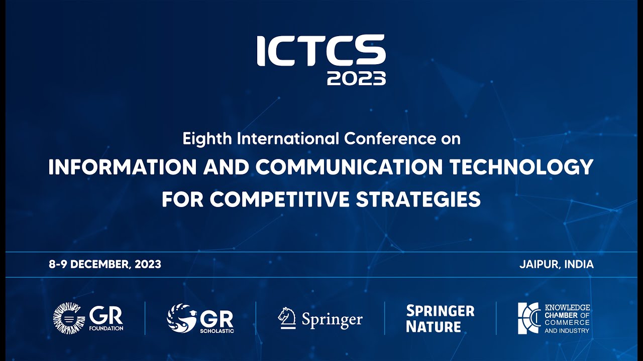 8th ICTCS 2023 | Jaipur, India | Technical Session 2C - YouTube