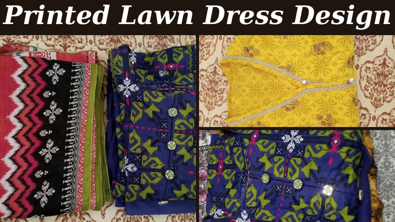 How to make printed dress stylish & elegant| printed dress designing ...