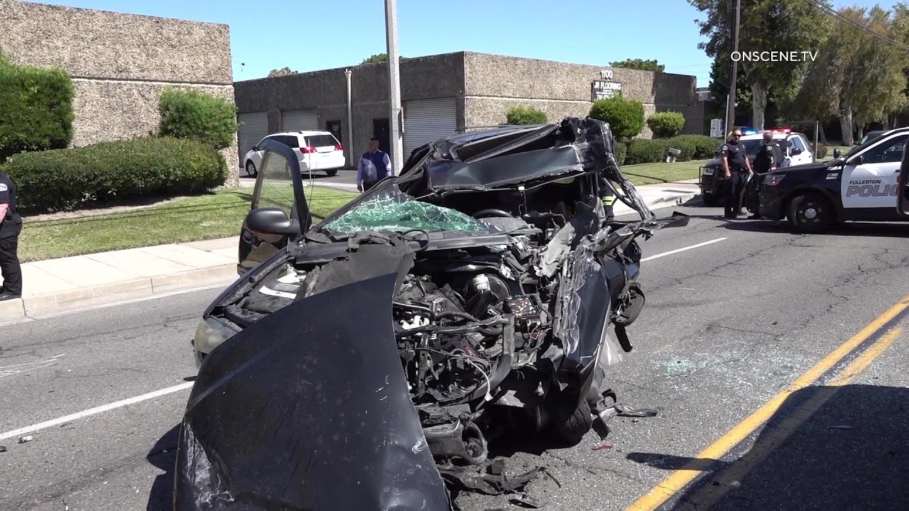 High Speed Crash Destroys Cars & Sends Two To Hospital | Fullerton ...
