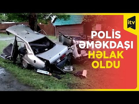 Qəbələdə avtomobil qəzası: Biri polis olmaqla iki nəfər həlak oldu