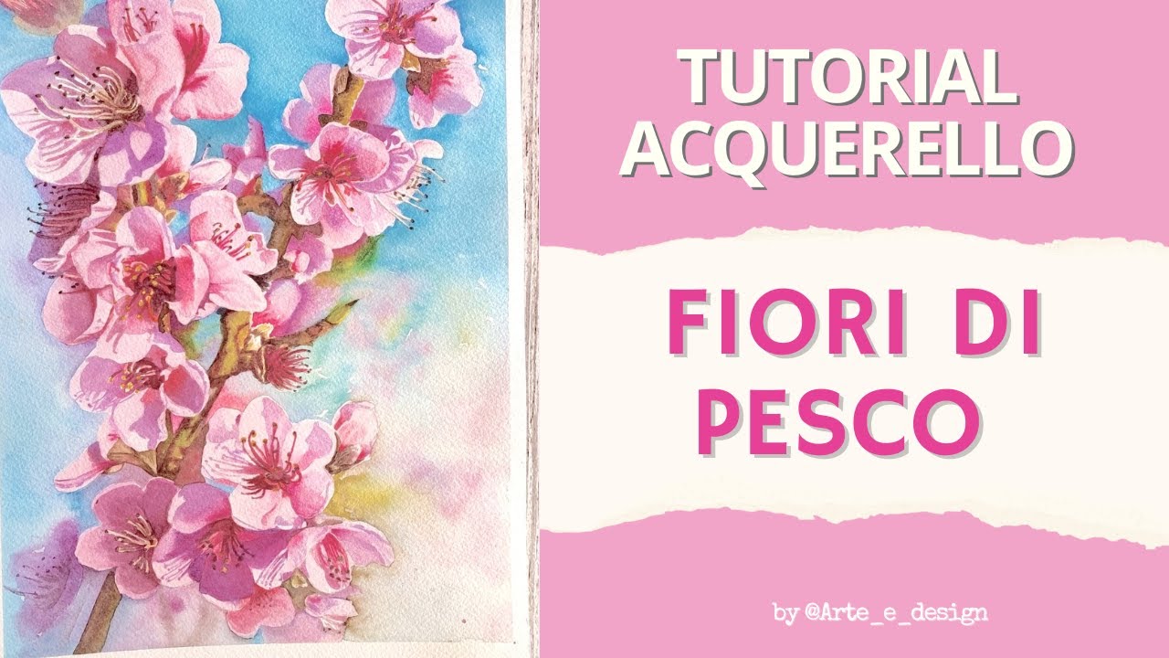 Fiori di pesco ad acquerello 🌸 TUTORIAL PASSO PASSO - YouTube