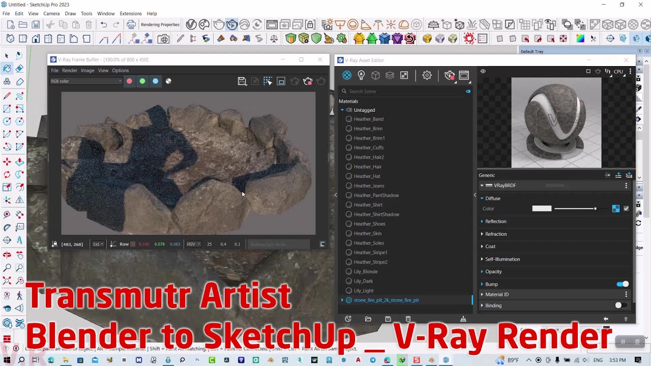 Transmutr Artist | Blender to SketchUp V-Ray Render - YouTube