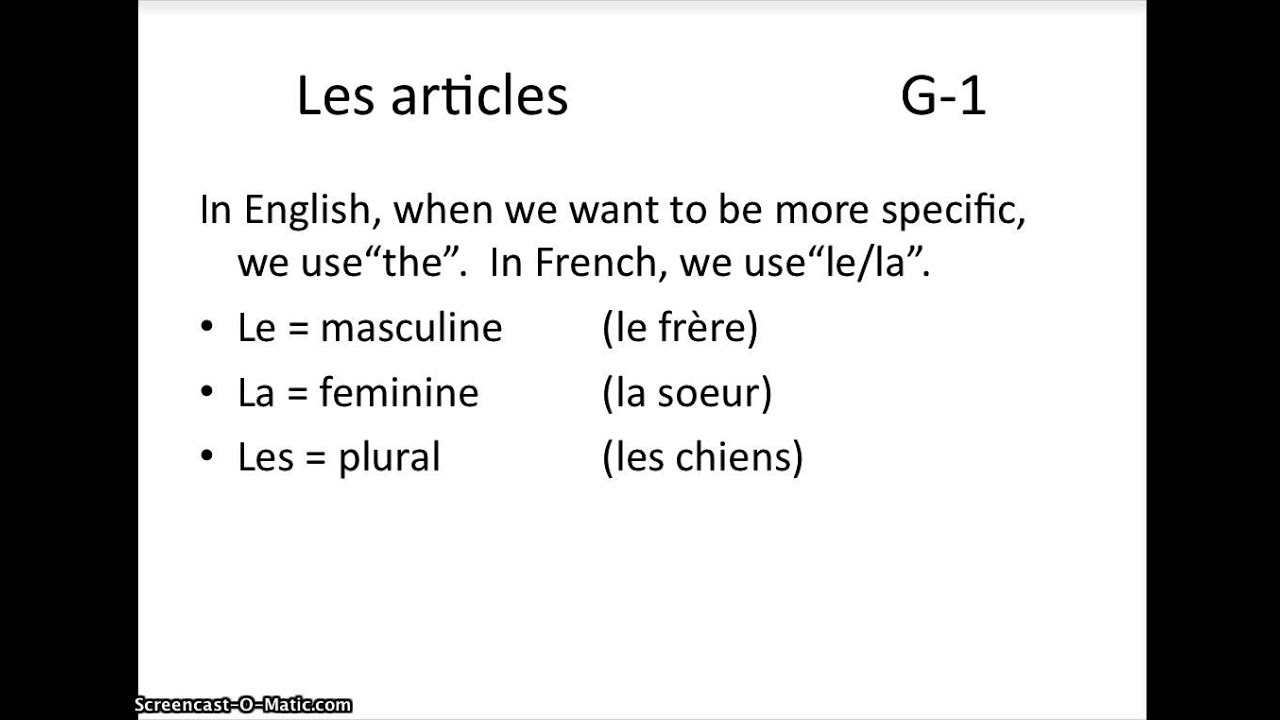 French articles - YouTube