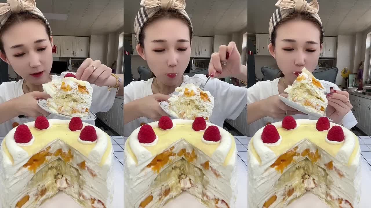 [ASMR] Dessert ll Big Size Chocolate Cake, Fully Cream Mukbang Eating ...