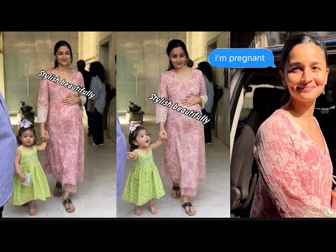 Pregnant Alia Bhatt  Raha Kapoor Spotted,Raha kapoor reaction seeing media !Alia second pregnancy