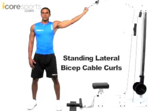 Mens Standing Lateral Bicep Cable Curls #21 - YouTube