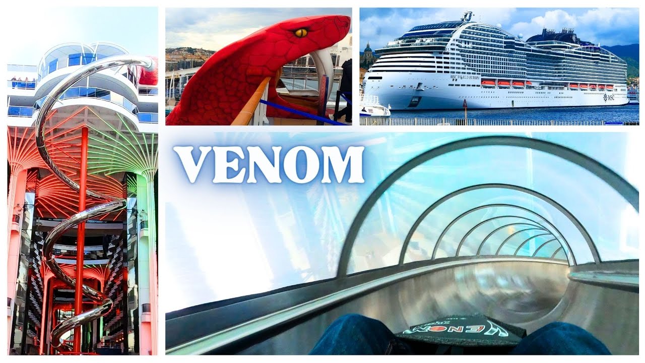 MSC WORLD EUROPA Riding the longest dry slide at sea VENOM DROP - from ...