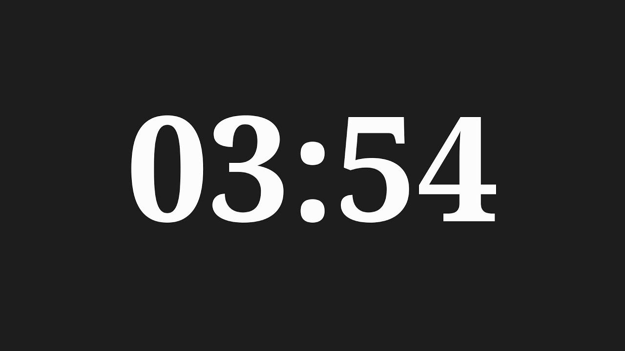 3 Minutes 54 Seconds Countdown Timer - YouTube