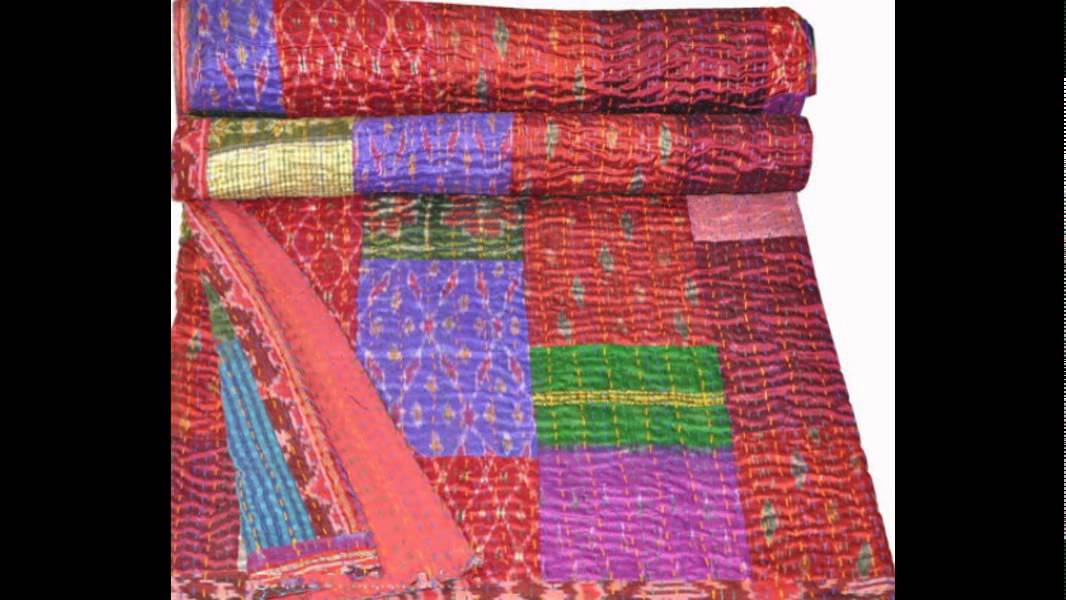 Vintage Indian Kantha Quilts,Throws – Jaipur Handloom - YouTube