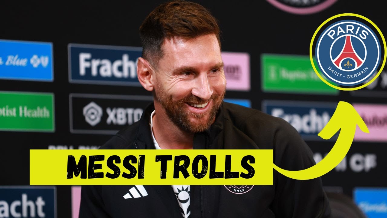 Lionel Messi Trolls PSG in Press Conference | Inter Miami CF - YouTube